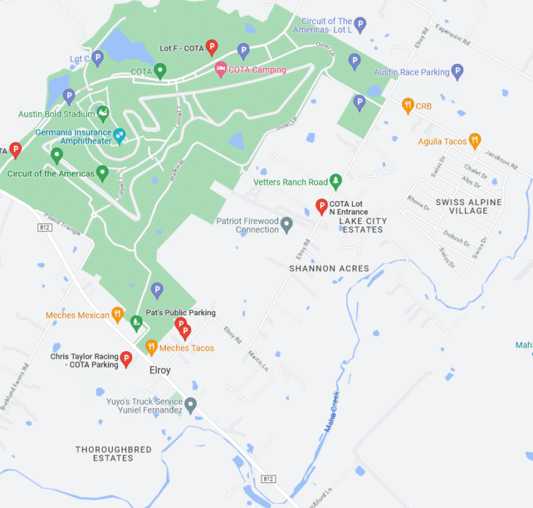 COTA Parking Guide: The best spots ! - Las Motorsport